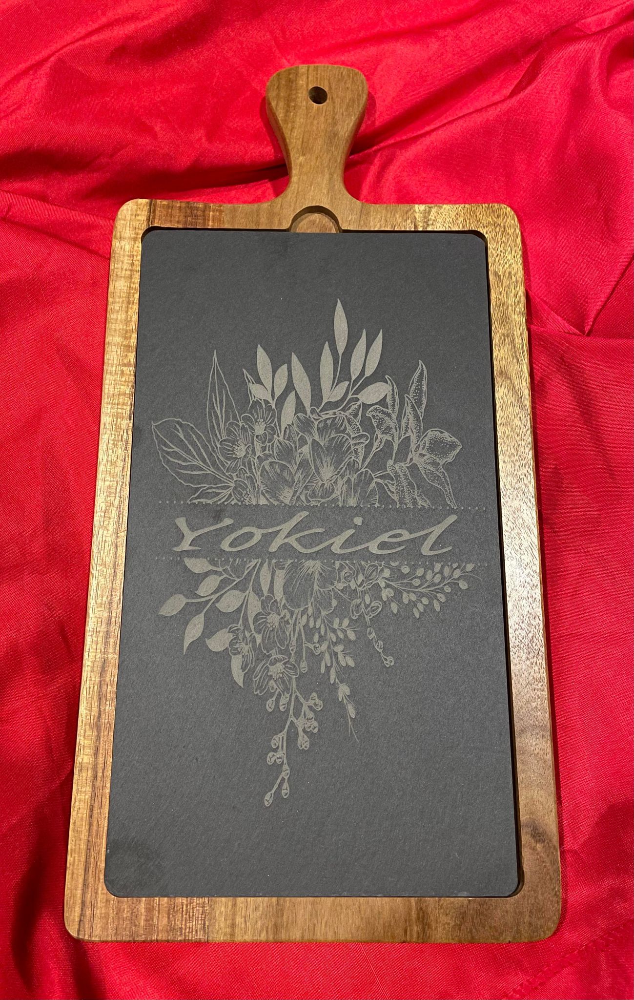 Family name slate inlay cutting board – DP Woodworks